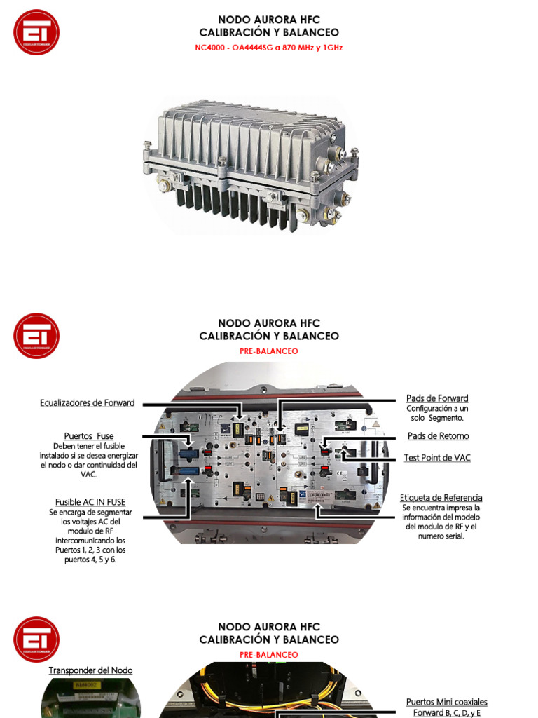 Calibración Nodo Aurora HFC | PDF | Informática | Ingeniería Electrónica