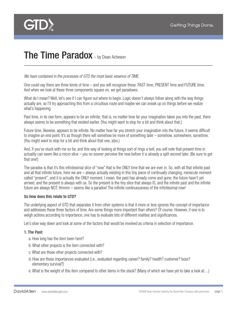 Time Paradox | PDF | Paradox | Truth