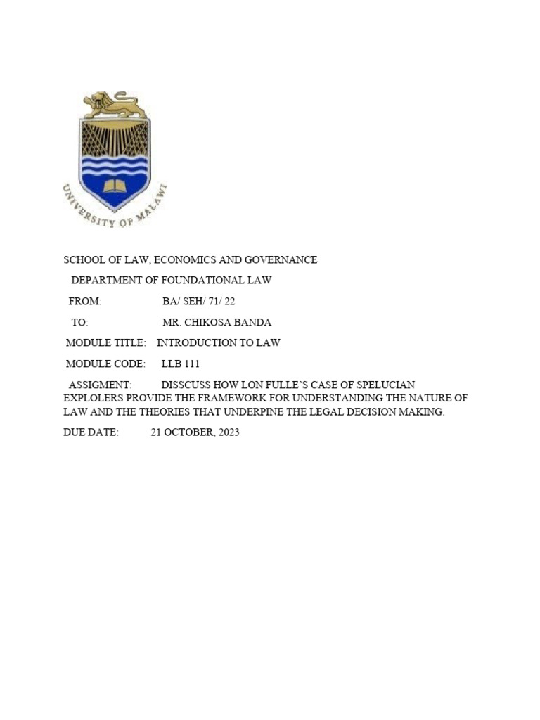 Introduction To Law Assignment 1 | PDF | Law