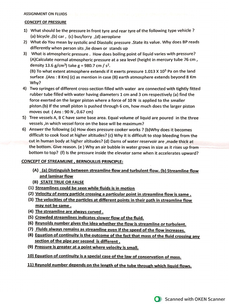 Pressure Worksheet | PDF