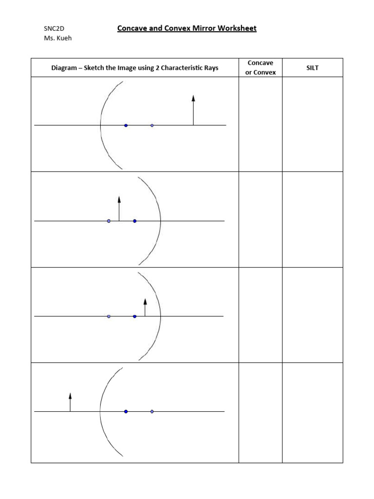 Lesson 5 Concave and Convex Mirror Worksheet | PDF | Science & Mathematics