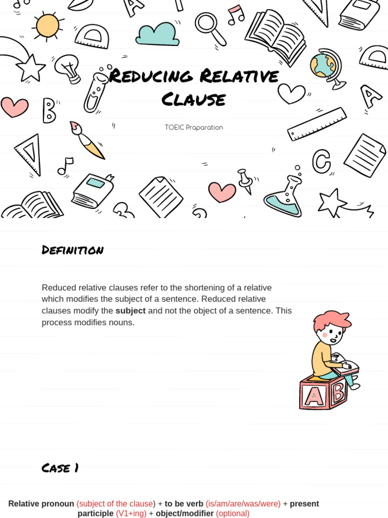 Reducing Relative Clause - PPTX - 20240126 - 002225 - 0000 | PDF | Verb ...