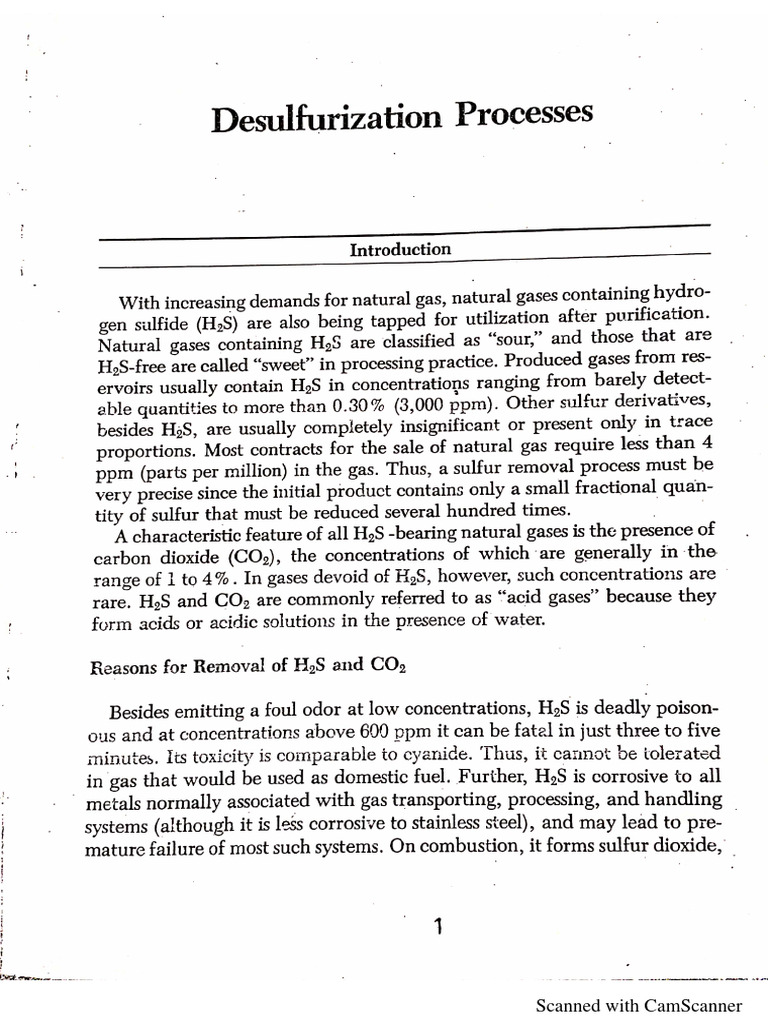 Natural Gas Engineering Desulfurization Processes Pdf