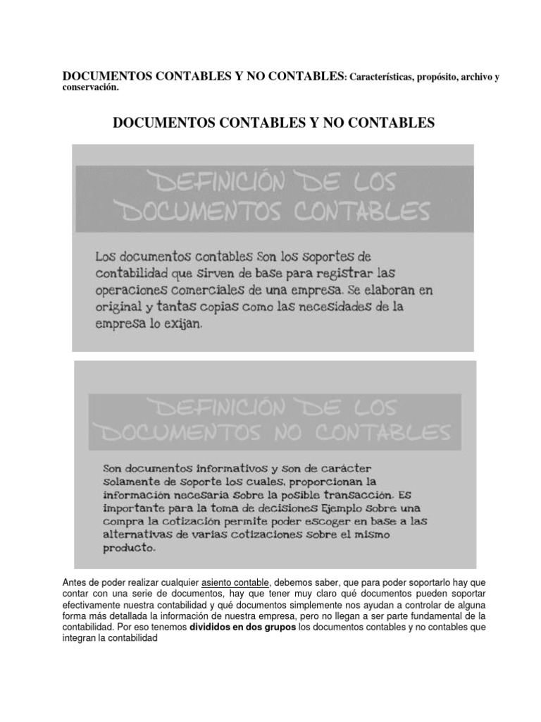 Documentos Contables y No Contables | PDF | Contabilidad | Servicios financieros
