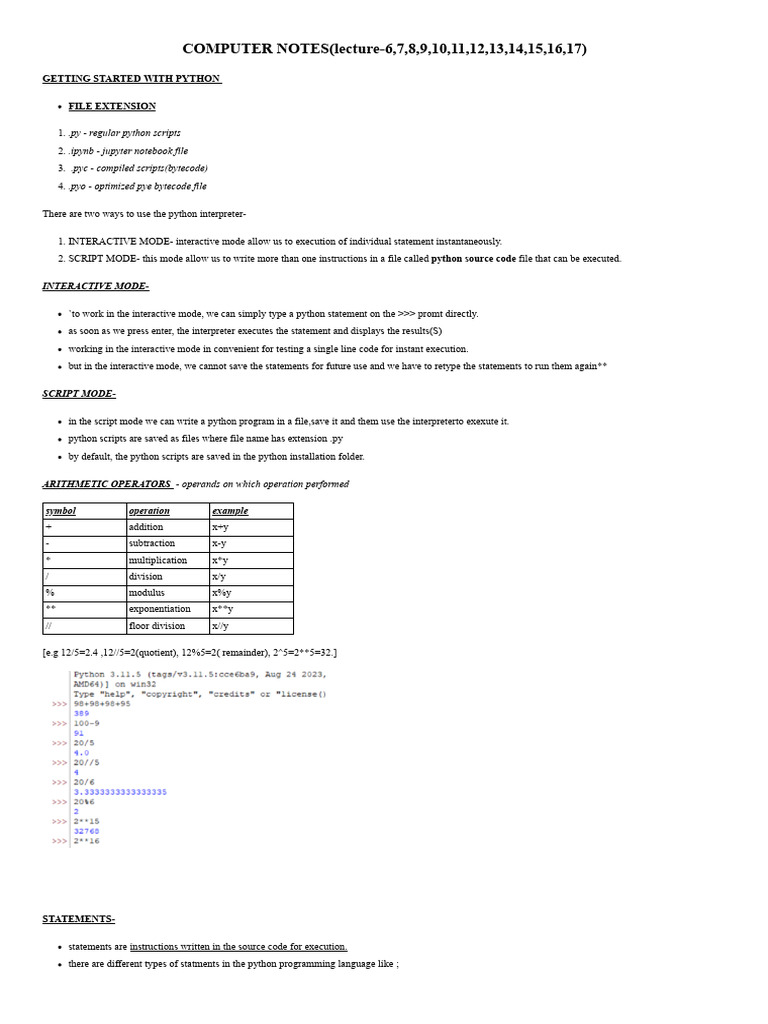 COMPUTER NOTES (Lectu | PDF | Boolean Data Type | Data Type COMPUTER NOTES (Lectu | PDF | Boolean Data Type | Data Type