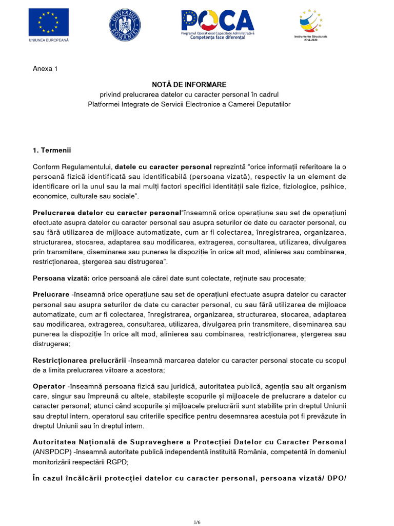 Nota de Informare Si Declaratie de Consimtamant | PDF