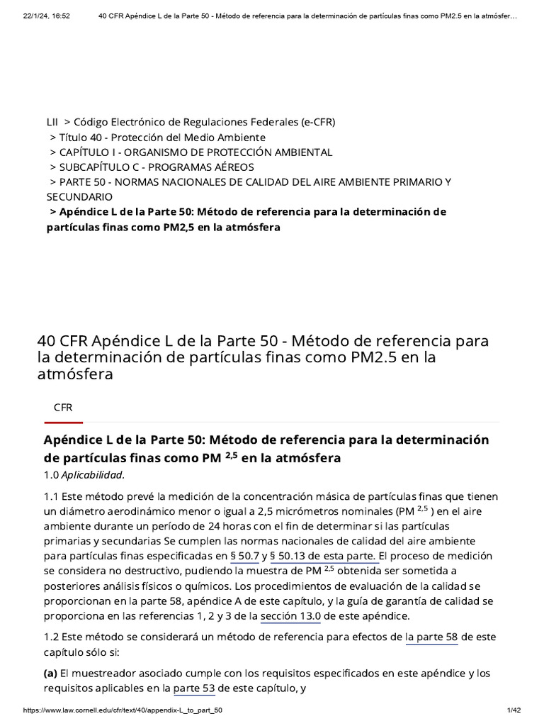 Método de referencia para PM2.5 | PDF | Medición | Partículas