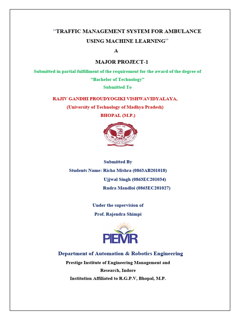 Major Project 1 Report Format Dec 2023 New | PDF