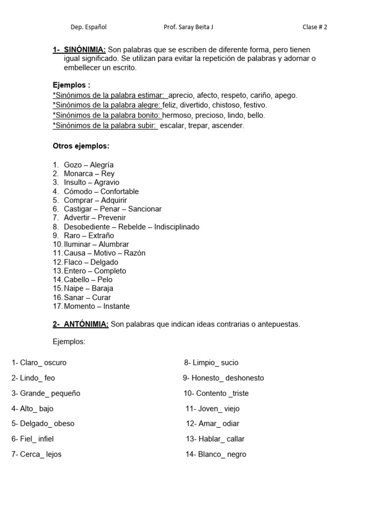 SINÓNIMIA | PDF