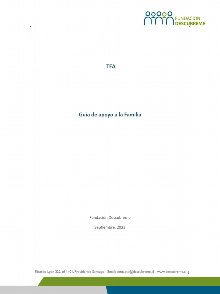 Guía Apoyo Familia TEA | PDF | Espectro autista | Enfermedades y trastornos