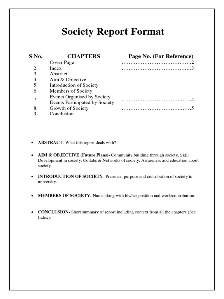Society Report Format | PDF