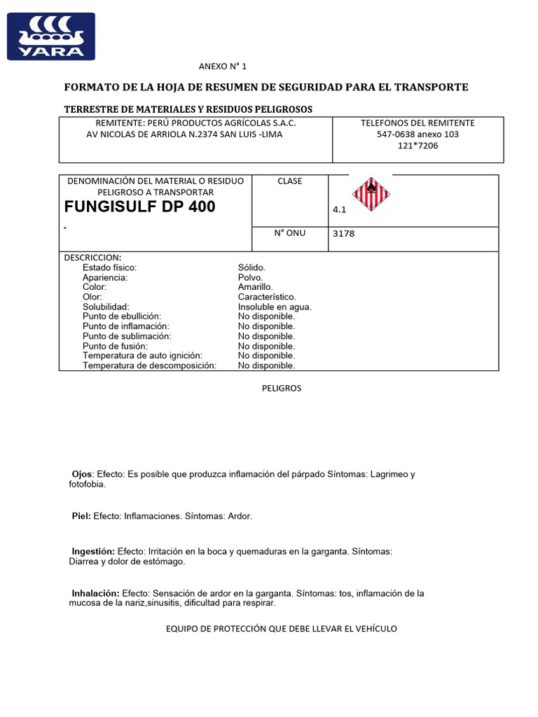 Anexo Fungiful YARA | Descargar gratis PDF | Agua | Hidrógeno