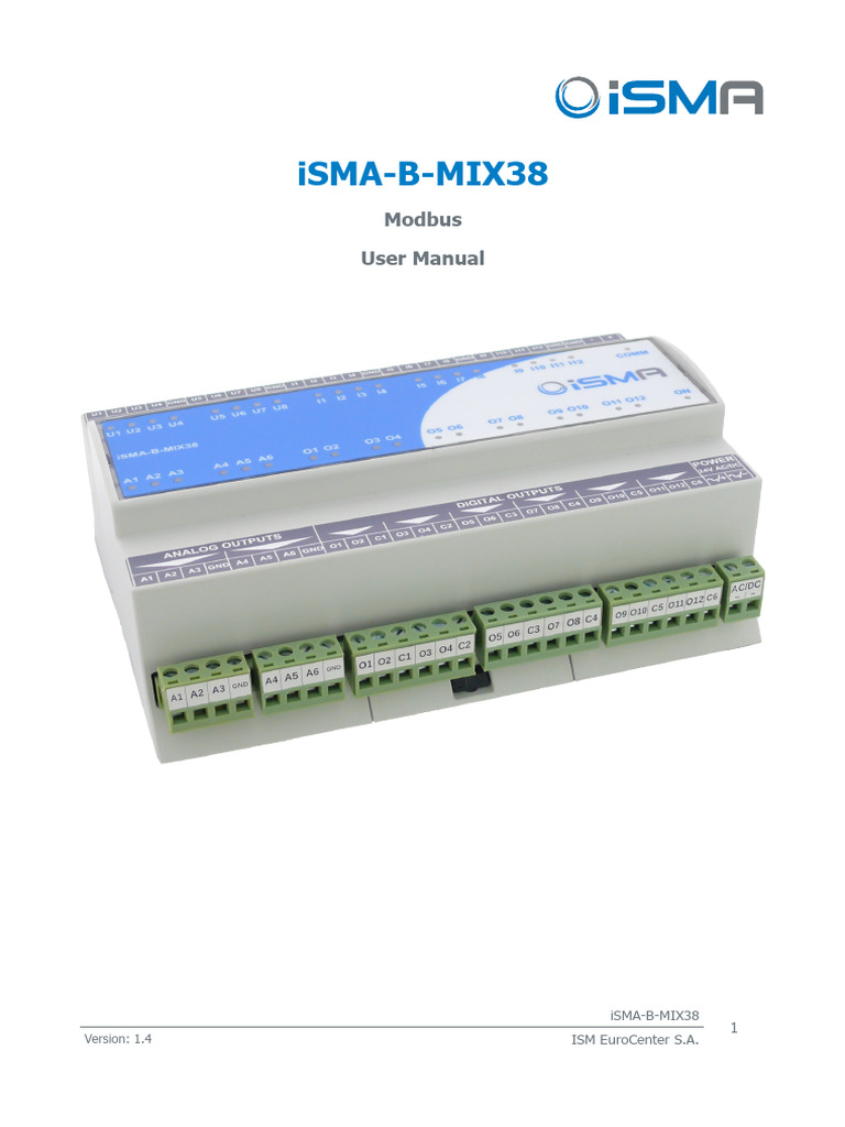 Manual ISMA-B-MIX38 Modbus en v1.4 | PDF | Technology & Engineering