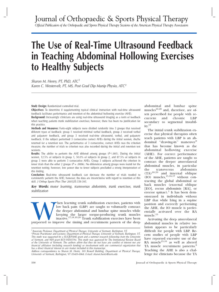 Abdominal Hollowing Exercises | PDF | Pelvis | Abdomen