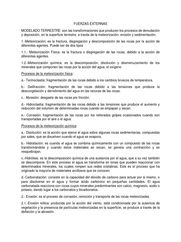 Fuerzas Externas - 043619 | PDF | Roca (geología) | glaciar