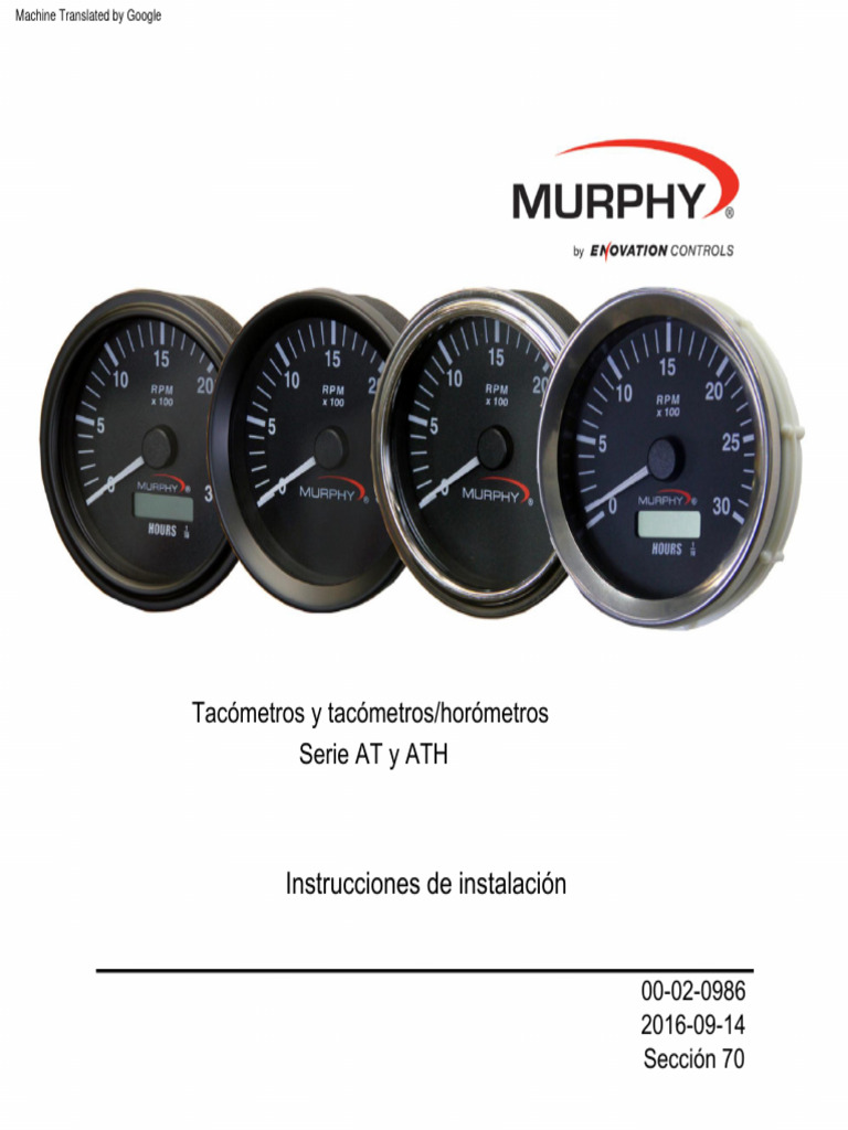 Tacómetro ATH Murphy Español | PDF