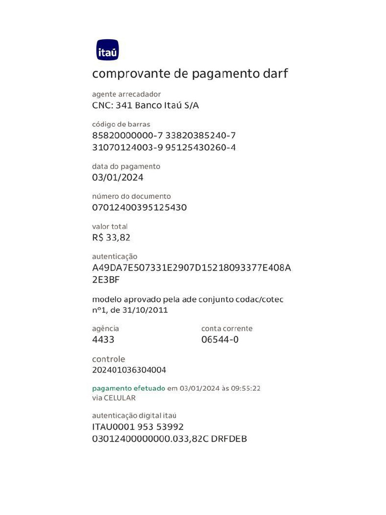 Comprovante Darf | PDF