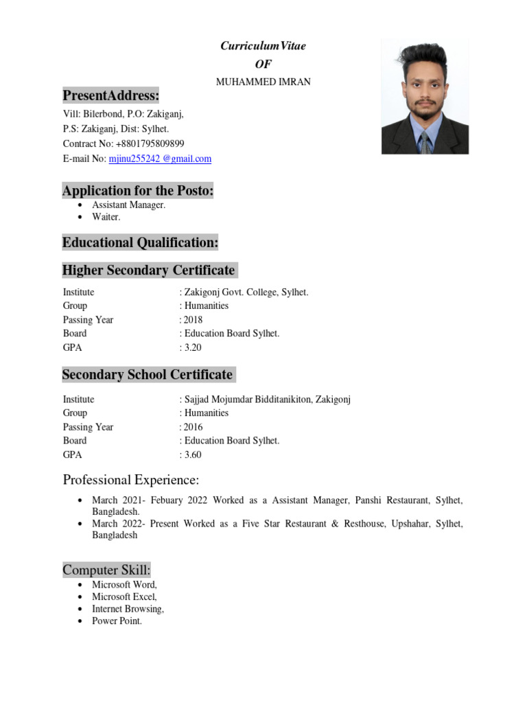 Presentaddress:: Curriculumvitae of | PDF