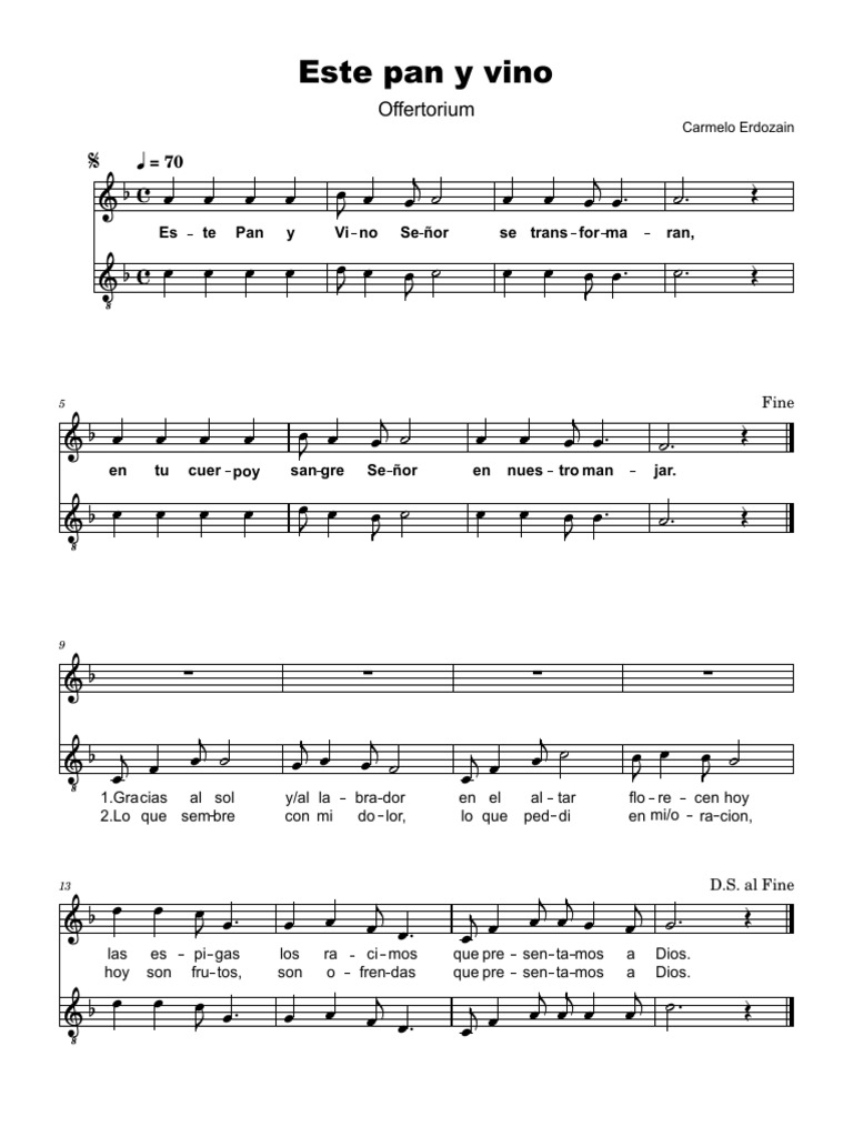 Este Pan y Vino (2 Voces) | PDF