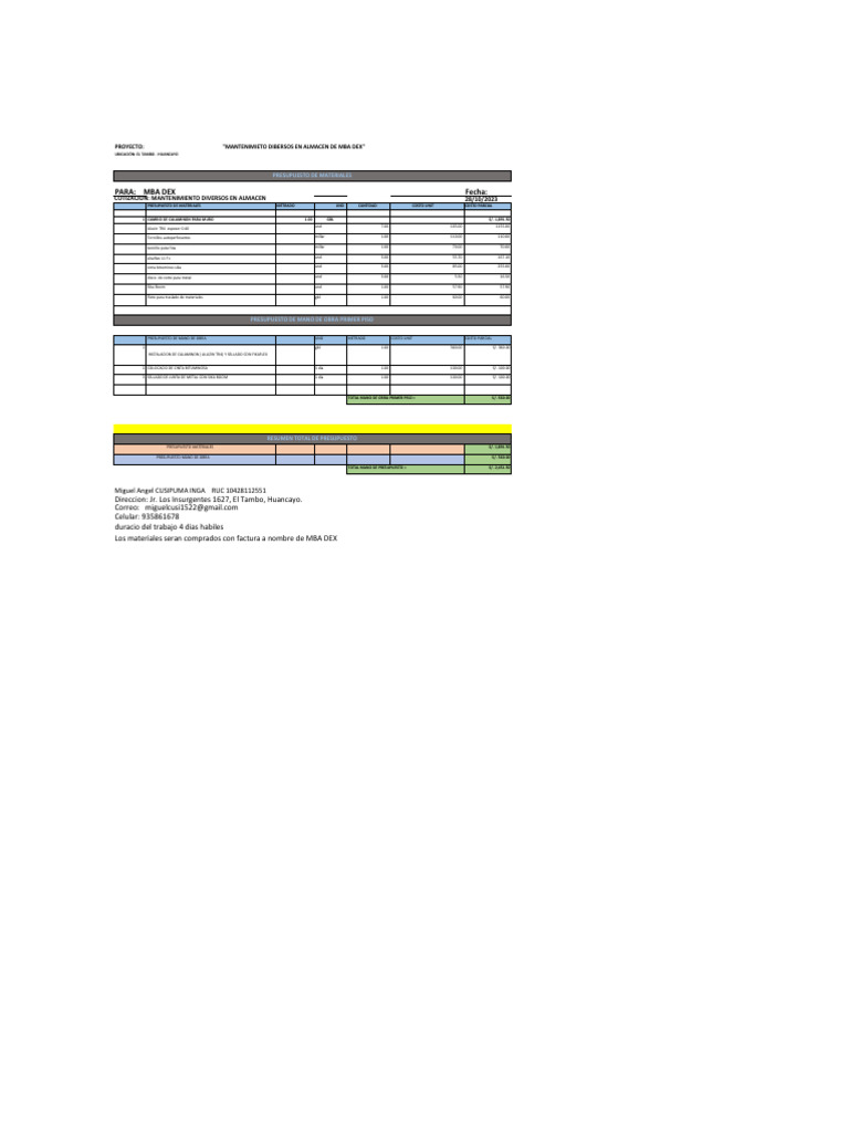 Colocacion de Aluzin TR4 en Mba Dex | PDF