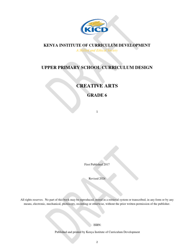 Creative Arts Grade 6 Curriculum Design - 240115 - 133144 | PDF ...