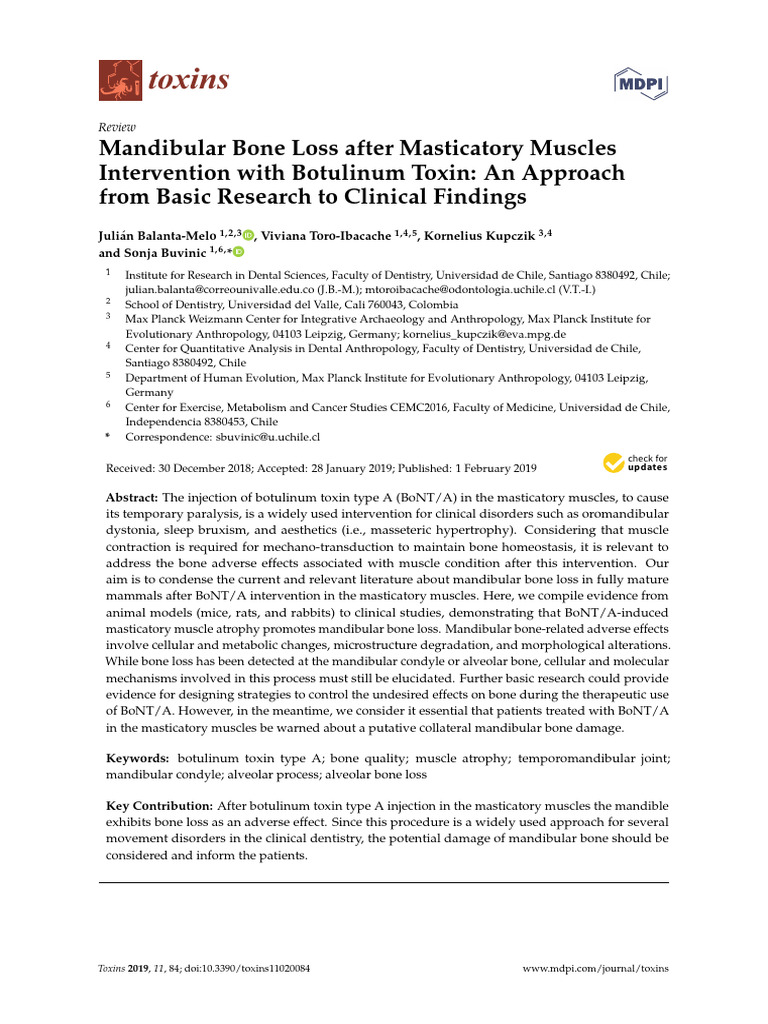 Mandibular Bone Loss After Masticatoru Muscles Intervention With ...