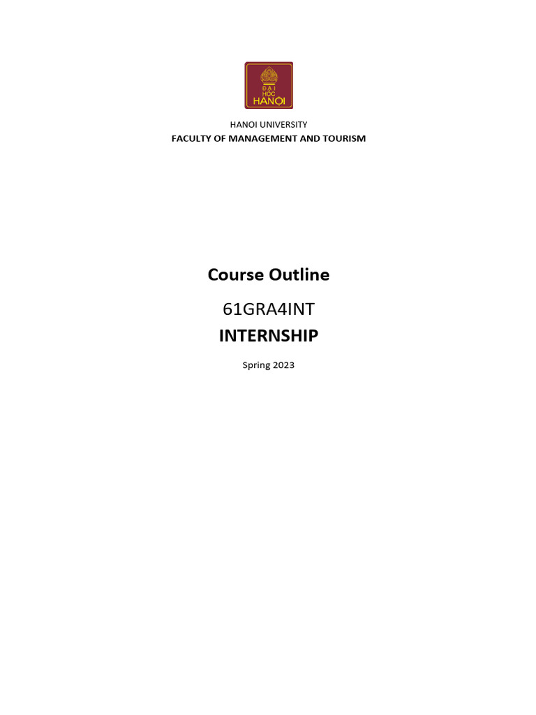 Internship Syllabus Spring 2023 | PDF | Internship | Job Hunting