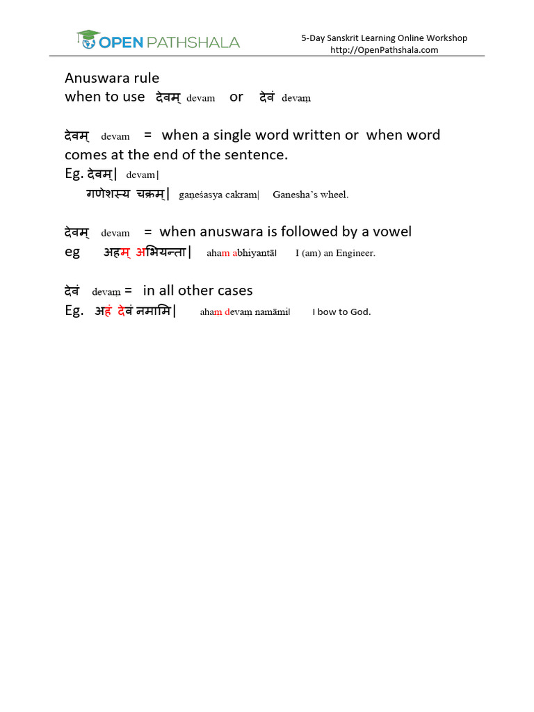 Anuswara Rule | PDF