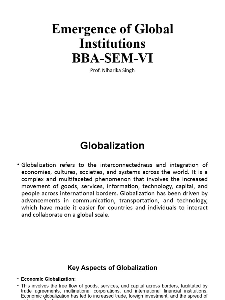 Global Institutions and Their Role in Globalization | PDF | World Trade ...