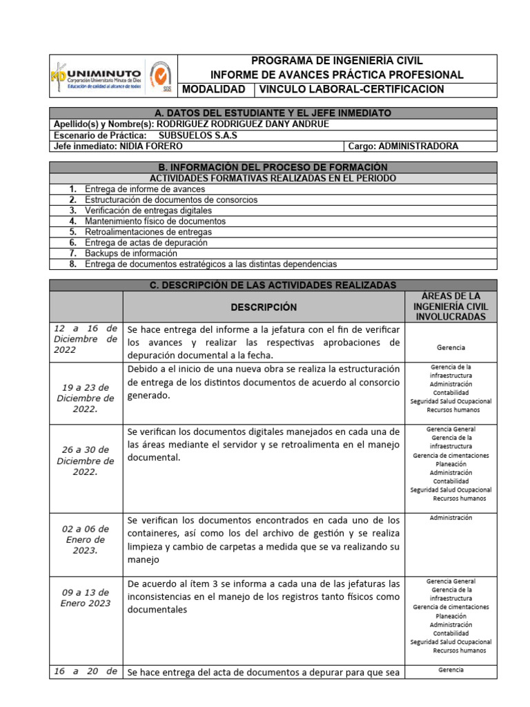 Informe Actividades 4 | PDF