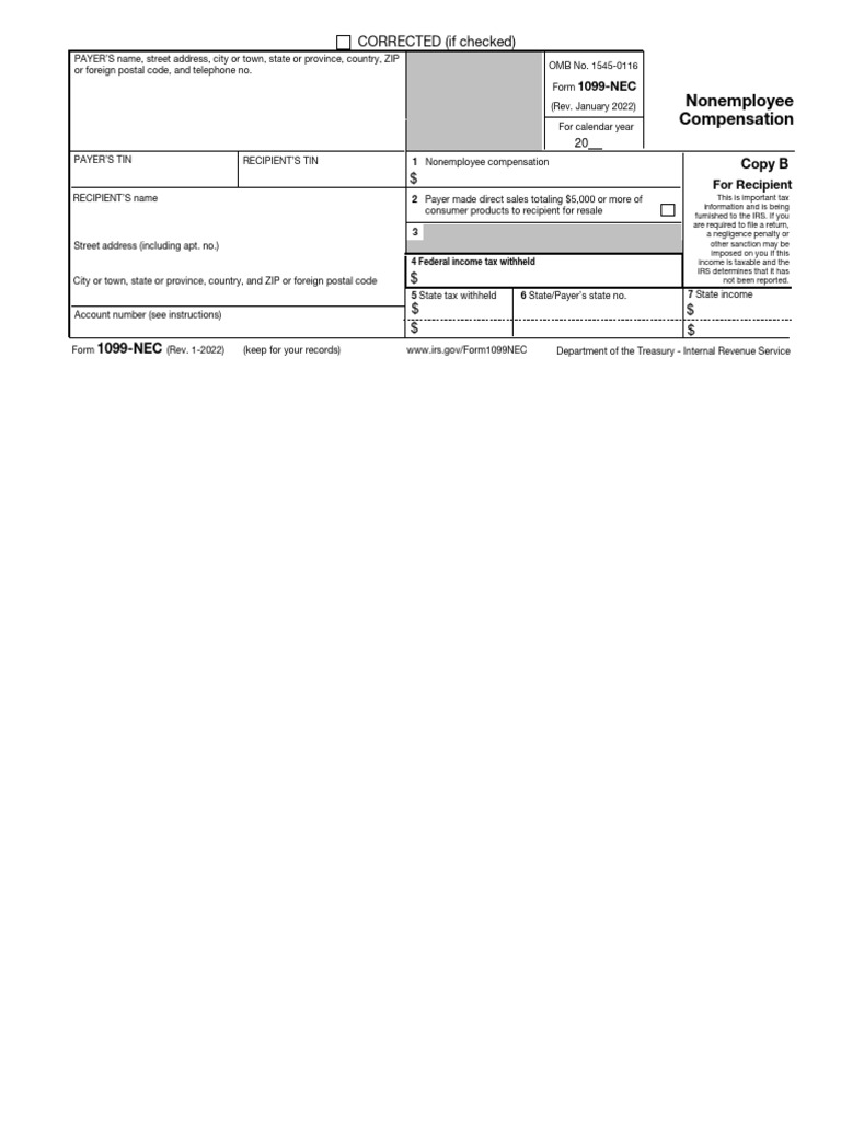 US1099Forms_Form 1099-NEC Copy B | PDF | Irs Tax Forms | Internal ...
