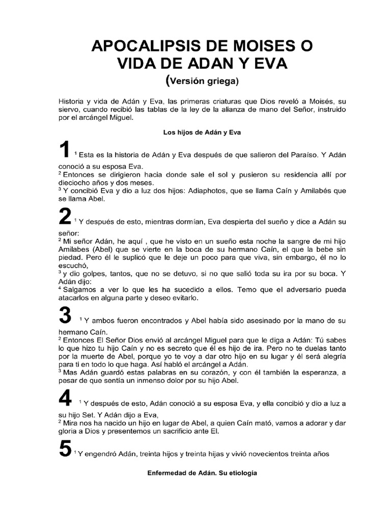 El Apocalipsis de Moises | PDF