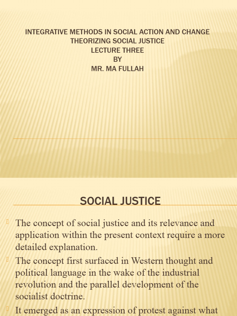 Integrative Methods in Social Action - Lec Ppt3-2024 | PDF | Justice ...