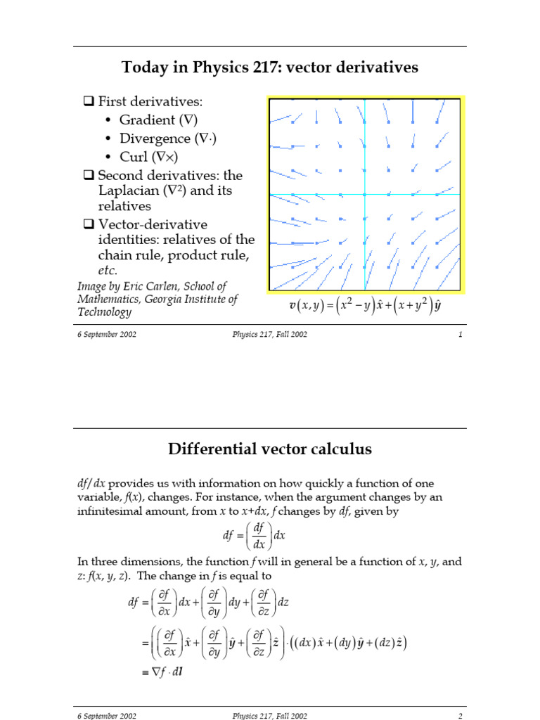 2. vector derivatif | PDF | Vector Calculus | Gradient