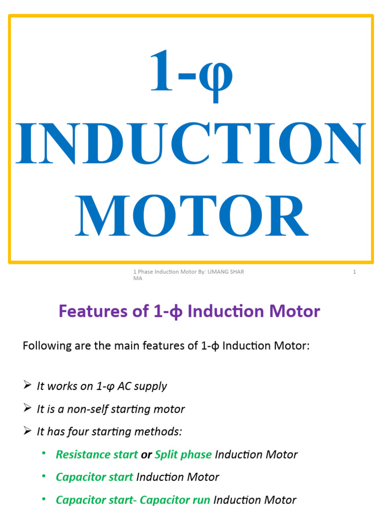1-Ph Induction Motor | PDF | Electric Motor | Electromagnetic Induction