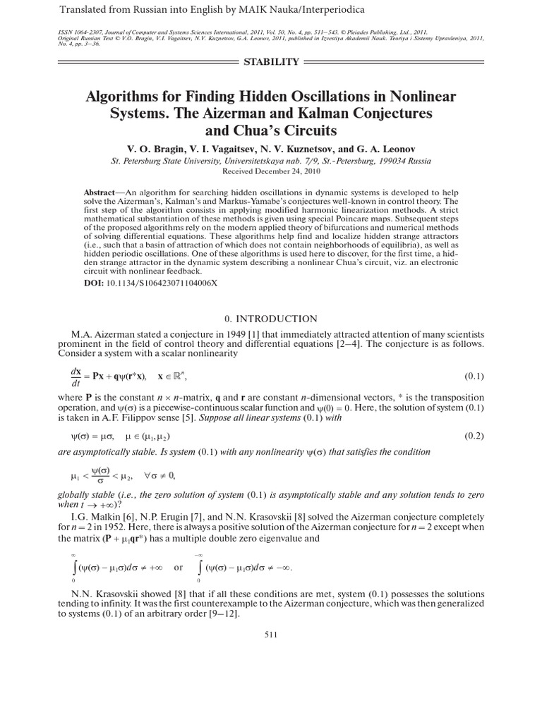 Contraejemplo Aizerman Kalman | PDF | Stability Theory | Chaos Theory Contraejemplo Aizerman Kalman | PDF | Stability Theory | Chaos Theory