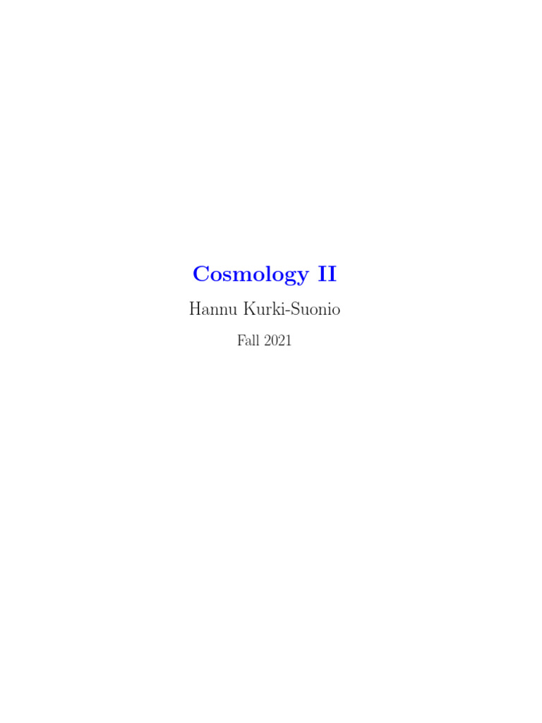 Cosm_II | PDF | Inflation (Cosmology) | Physical Cosmology