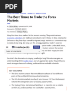 Forex Trading Sessions | PDF | International Trade | International Finance