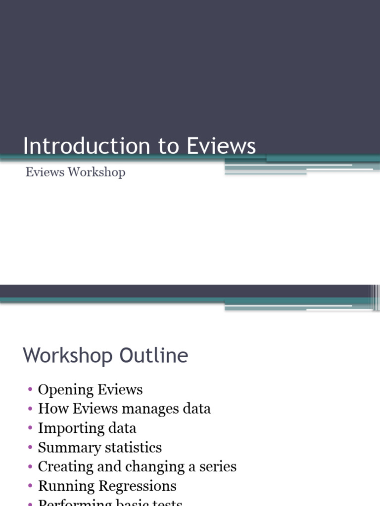 Introductionto Eviews | PDF