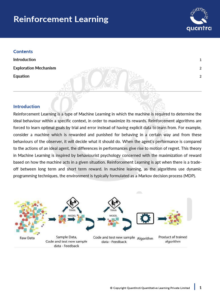 Reinforcement Learning | PDF | Systems Theory | Cognition