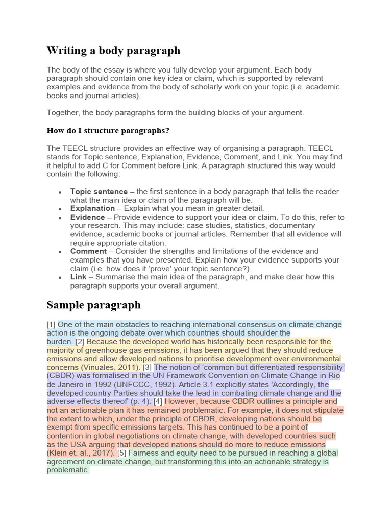 Structuring Body Paragraphs Effectively | PDF | United Nations ...