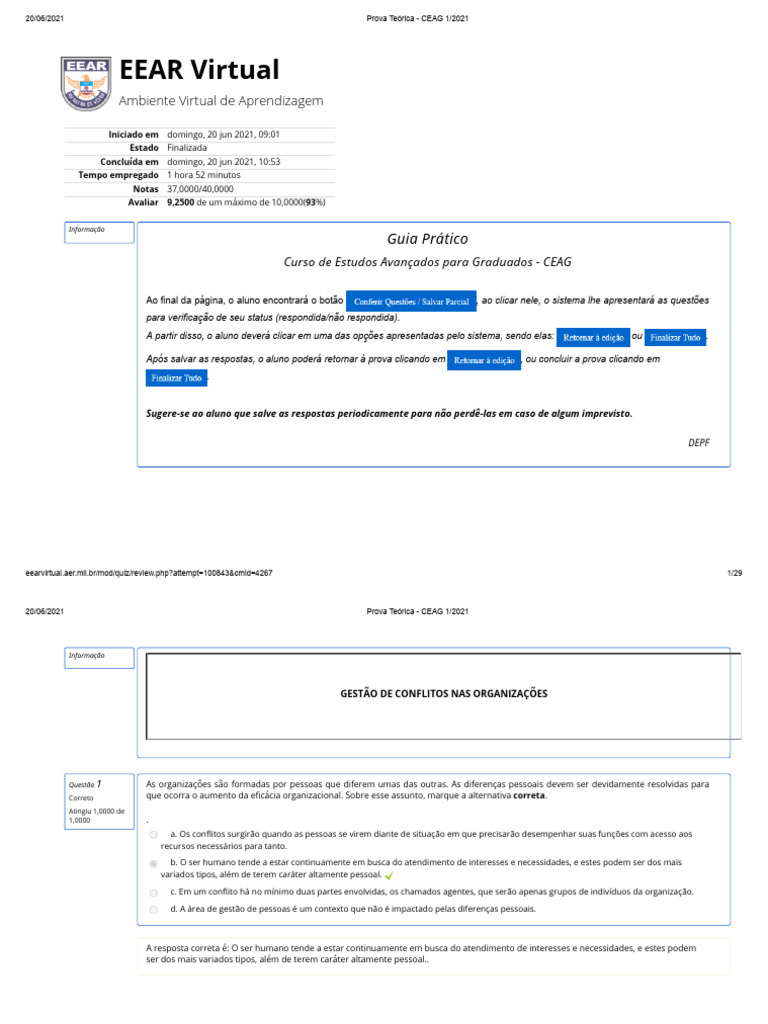 Prova Teórica - CEAG 1 - 2021 | PDF | Liderança | Planejamento