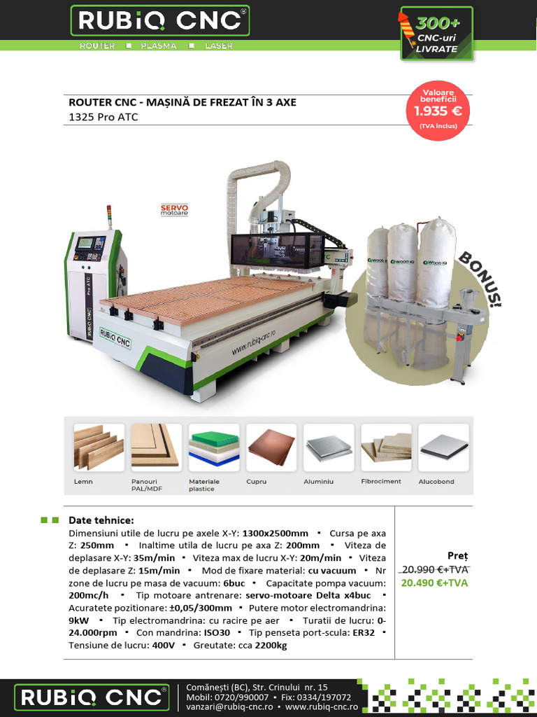 Router CNC - RUBIQ CNC (1325 Pro ATC) | PDF