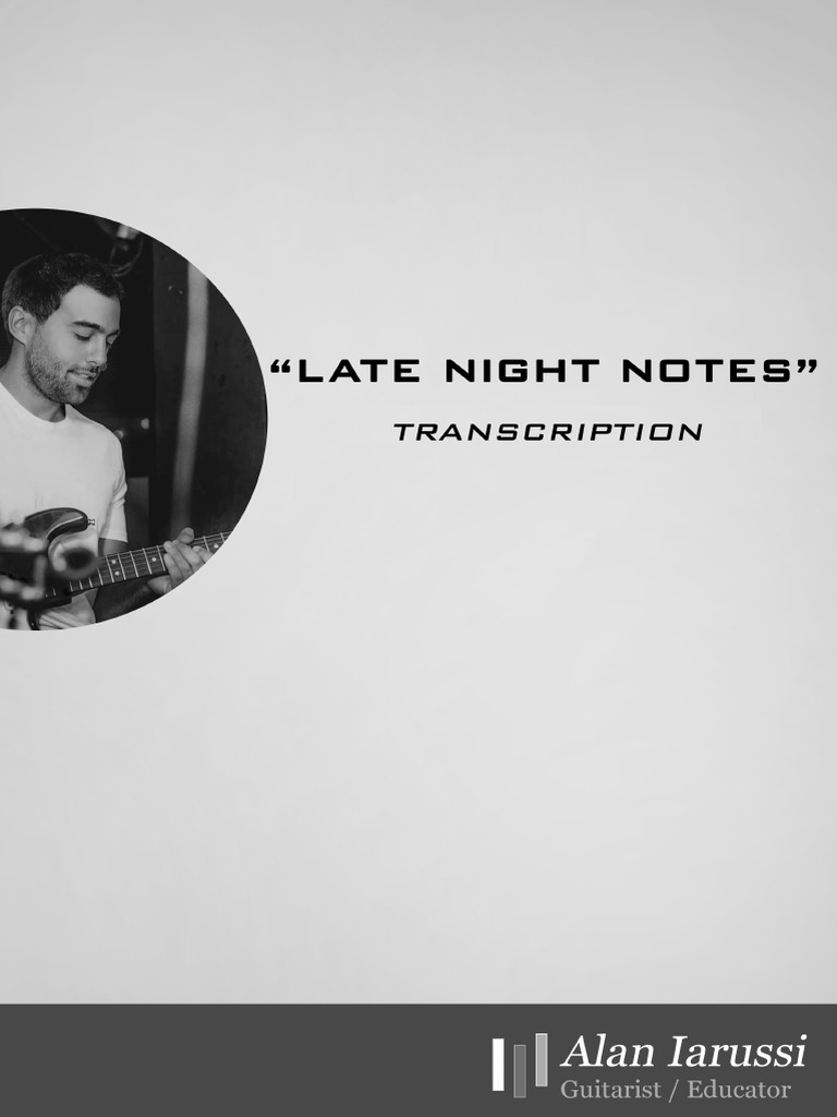 Late Night Notes - Solo Transcription | PDF
