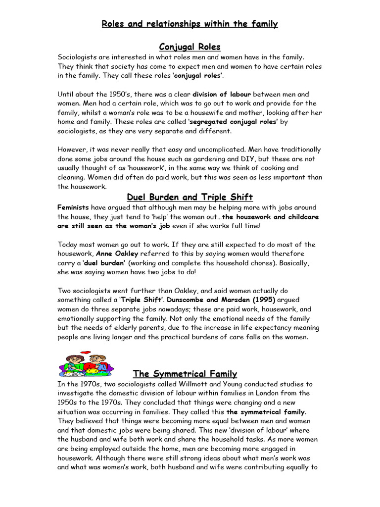 L9 Conjugal Roles Worksheet | PDF