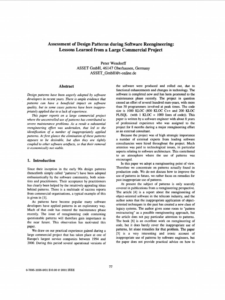 Design-patterns-during-software-reengineering-less | PDF | Model–View–Controller | Class ...
