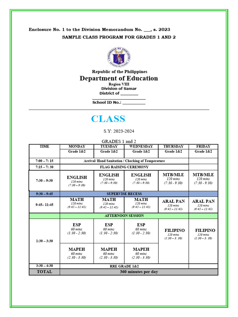MG Class Program Template 1 | PDF | Southeast Asia | Government ...