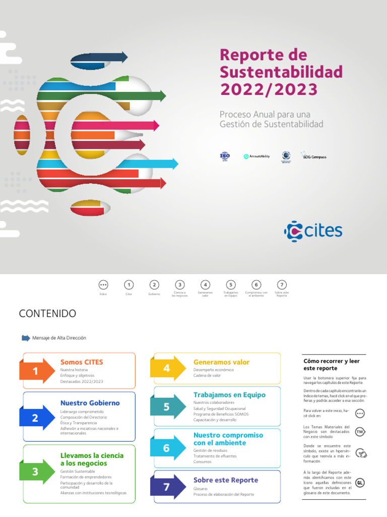 Reporte De Sustentabilidad Cites 2022 2023 Pdf Empresa De Inicio