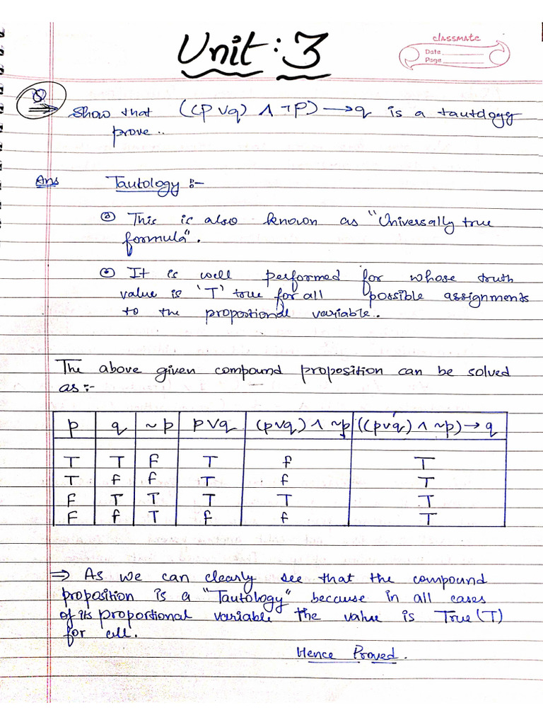 Discrete Structure Unit 3 Solutions Pdf