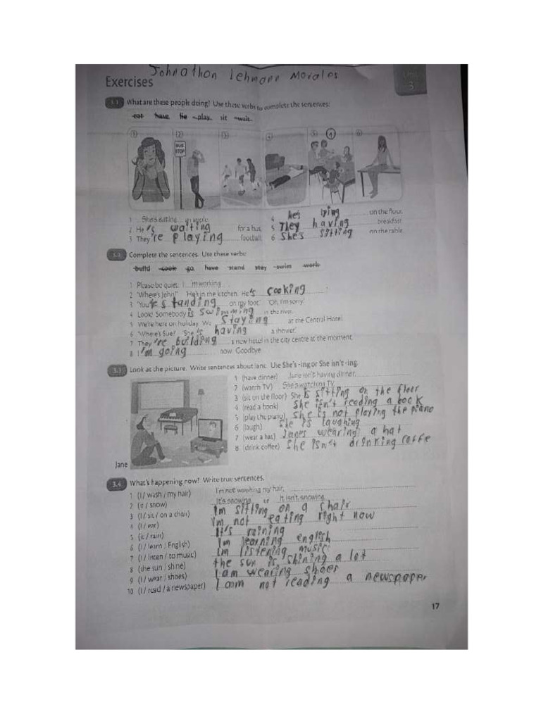 Present Continuous Handout LEHMANN | PDF